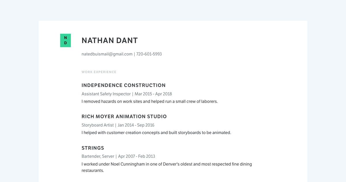 Nathan Dant's Resume | Assistant Safety Inspector at Independence ...